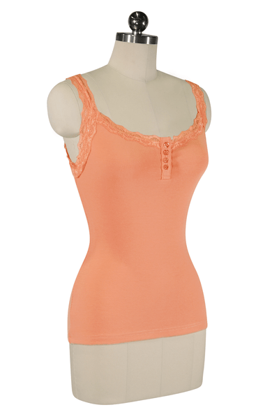 Follies D'Amour Lace Trim Singlet (Orange) – Kitten D'Amour