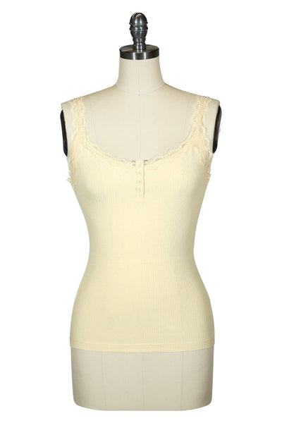 Follies D'Amour Lace Trim Singlet (Cream) – Kitten D'Amour